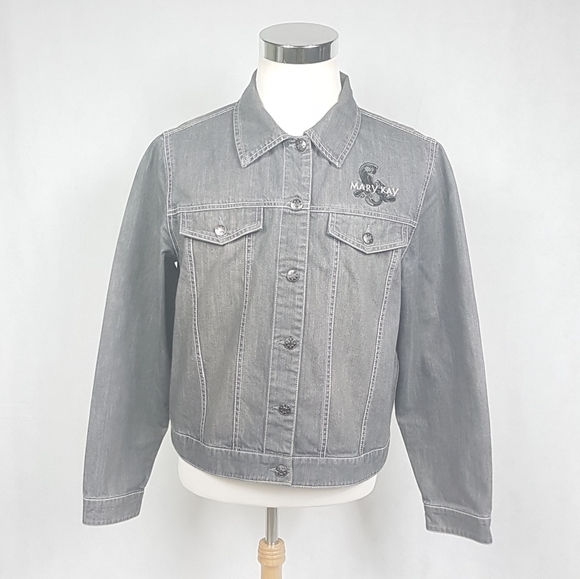 Mary Kay | Jackets & Coats | Mary Kay Gray Denim Jacket | Poshmark